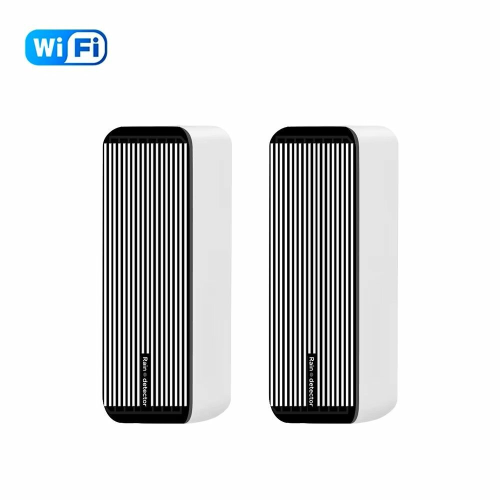 2 шт Умный WiFi датчик дождя, мониторинг в реальном времени, интеграция с окнами и дверьми, управление через приложение и Alexa
