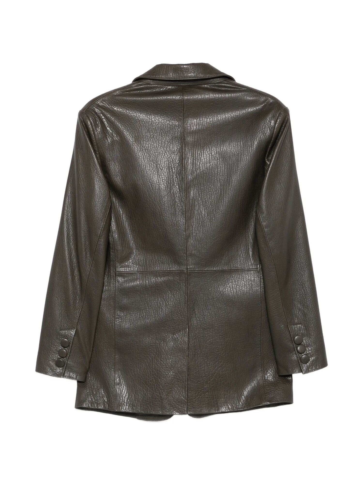 Куртка Manokhi Textured-finish leather jacket, размер 34 — фото 1