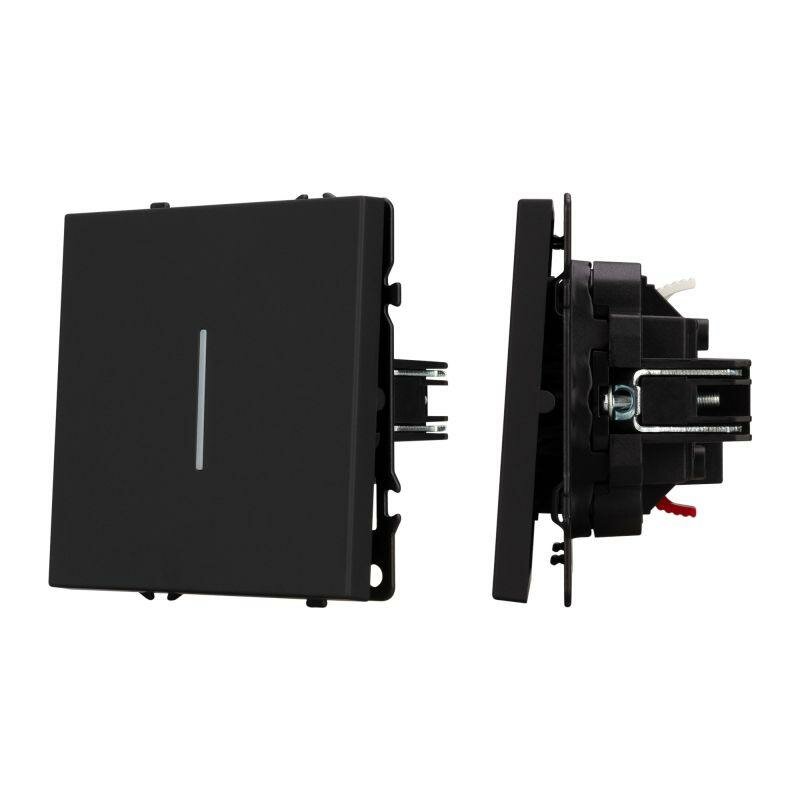 Выключатель проходной 1-кл. LED SWT-NOBE-MKP1-SFPL-L-BK 10А 230В механизм Arlight 054261