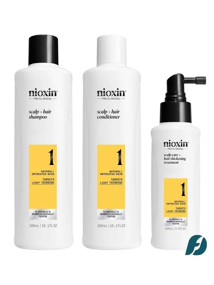 NIOXIN SYSTEM 1 Набор 300мл+300мл+100мл для натуральных волос с тенденцией к истончению