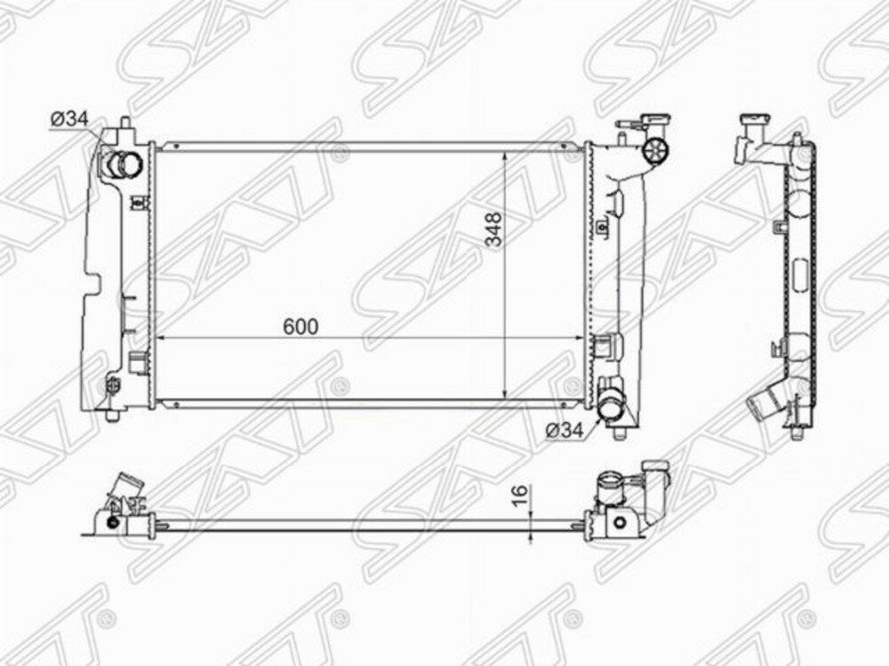 Радиатор SAT TY0001-120-MT Toyota Corolla E120 00-07 / Corolla Fielder 00-06