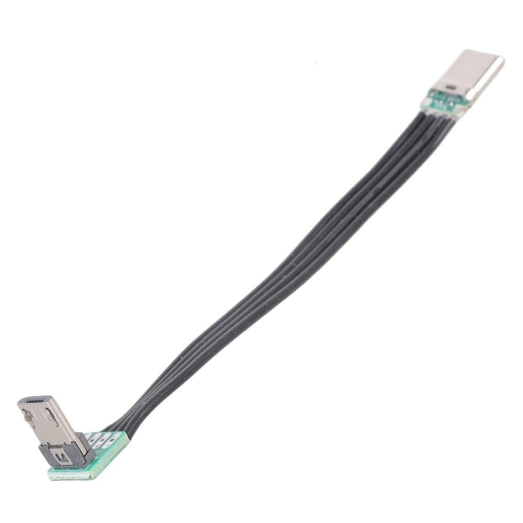 USB 2.0 кабель-удлинитель ленточный Type-C–Micro-USB, 10cm - вниз