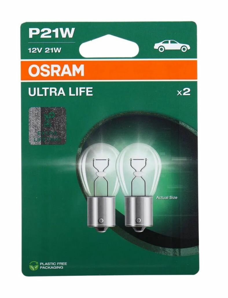 Лампа 12V P21W 21W BA15s OSRAM 7506ULT-2BL
