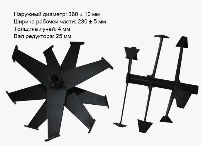 Гусиные лапки вал 25мм круг (360х230), Пара