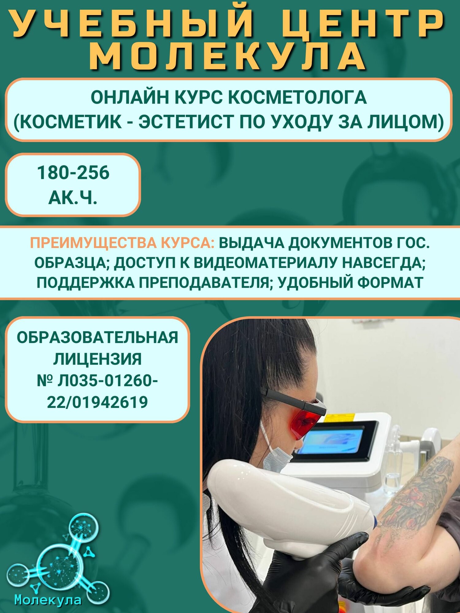 Курс косметолога, обучение онлайн, косметик-эстетист по уходу за лицом! Внесение в ФИС фрдо