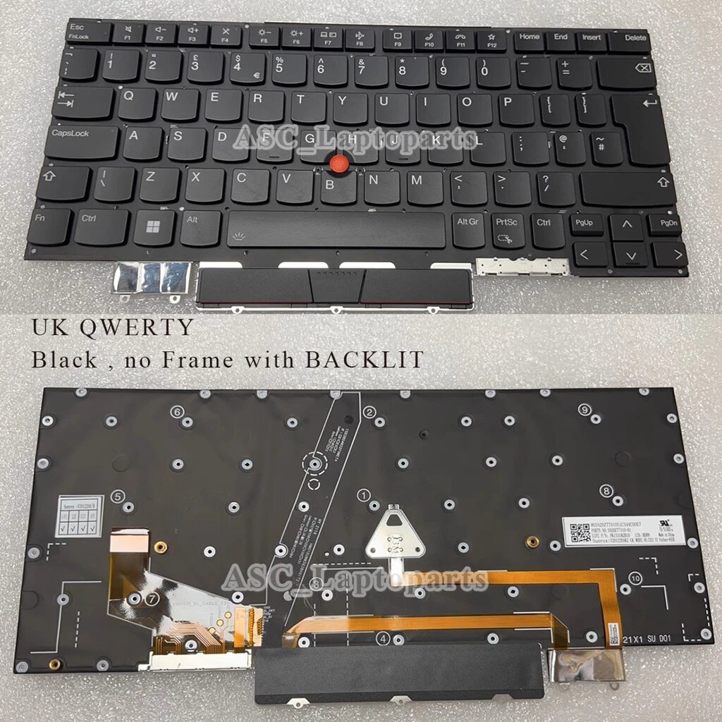 Клавиатура Lenovo Thinkpad X1 Carbon 9 UK BACKLIT черная