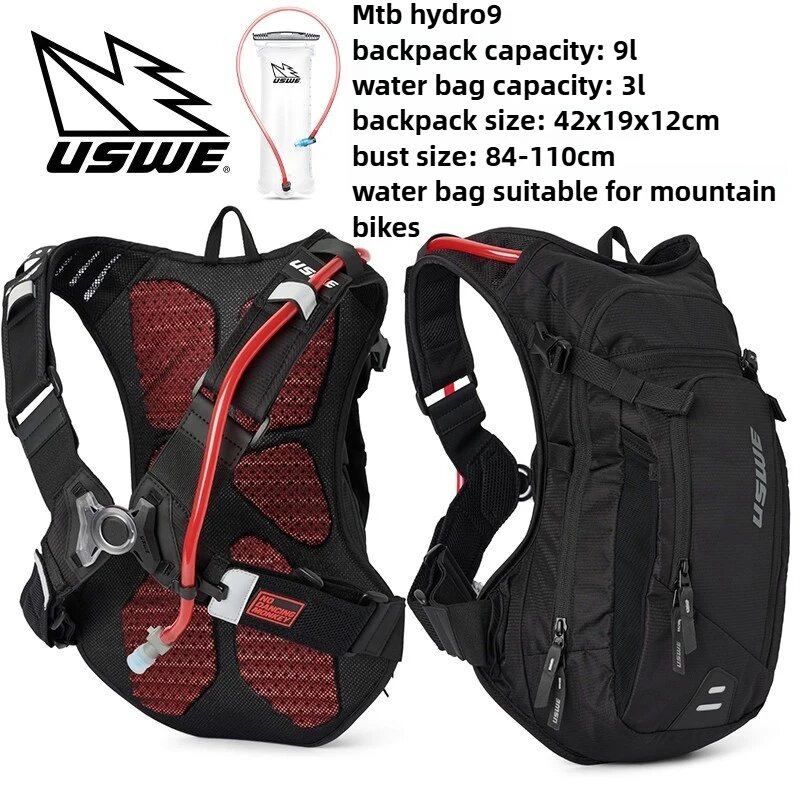 Оригинальный рюкзак uswe EPIC Moto Hydro для мотокросса MTB Hydration 3 8 12L Красный, MTB Hydro 9