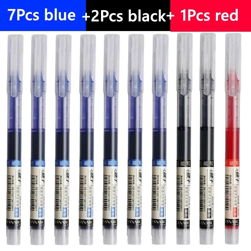 Шариковые ручки Hopk 10/50/100 шт, черный/синий/красный 7blue 2black 1red