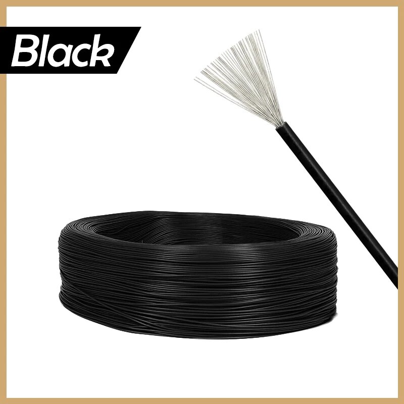 Черный провод 24 AWG, 100M, ПВХ