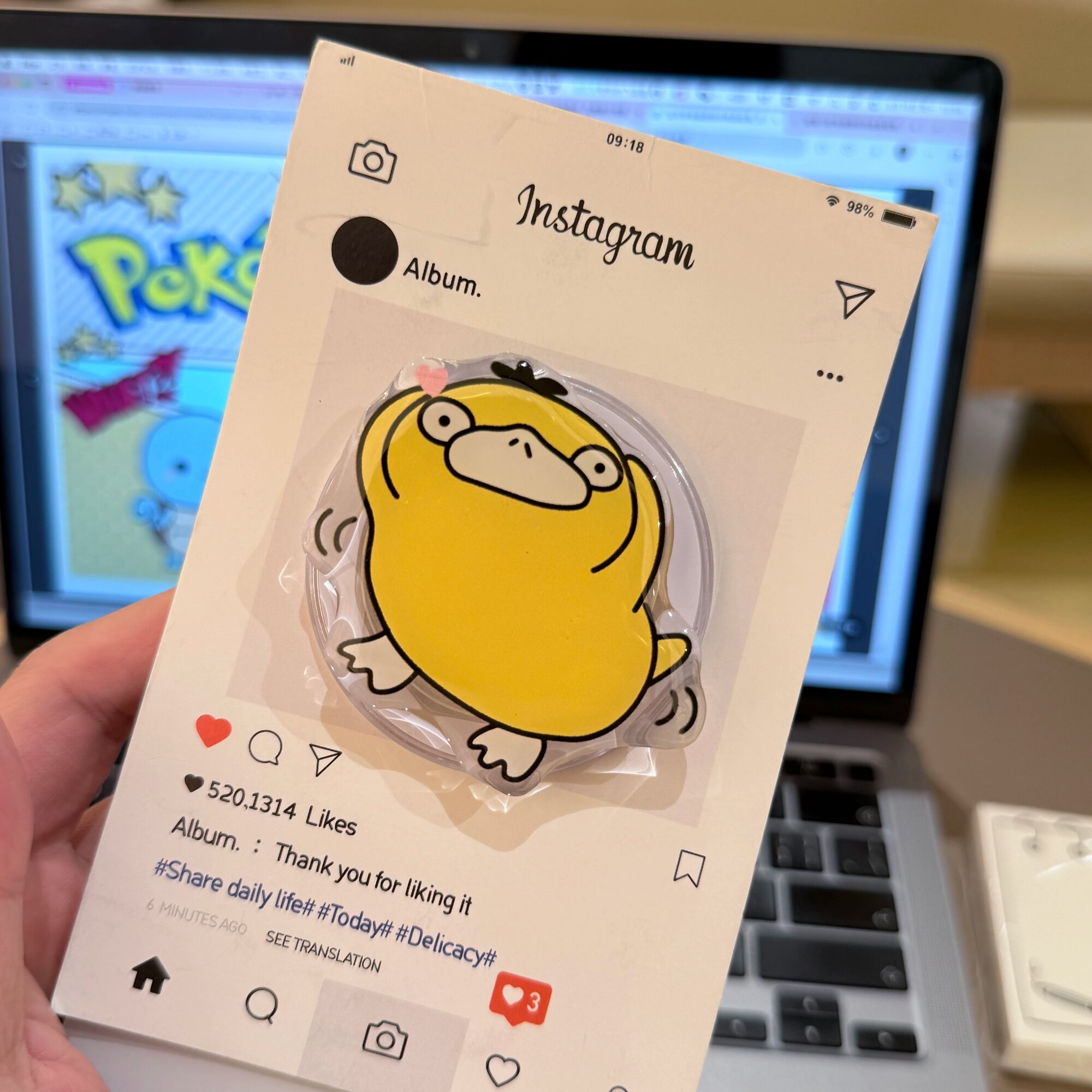 Держатель для телефона Psyduck, аниме Пикачу