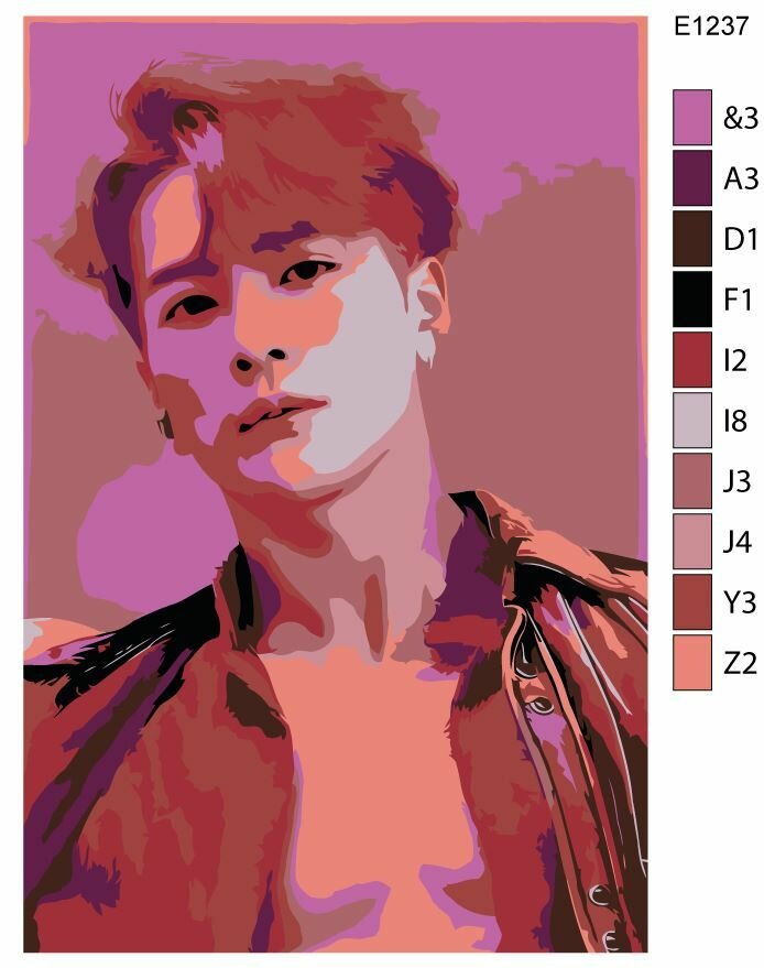 Детская картина по номерам E1237 "K-pop группа GOT7. Джексон Ван (Jackson Wang)" 20x30