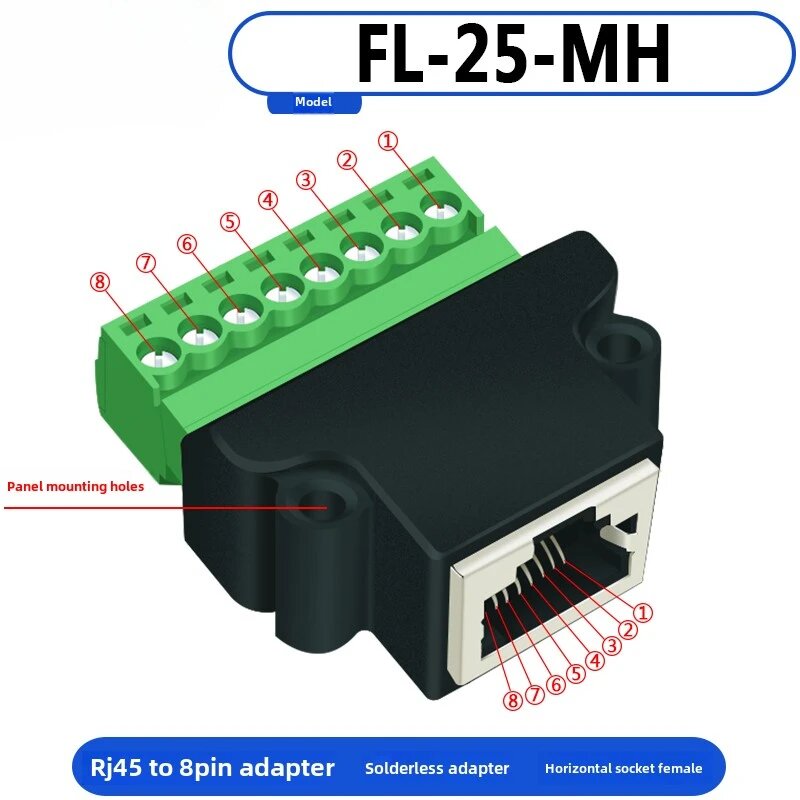 RJ45 adapter terminal RJ45 adapter terminal Cat5e Cat6 adapter board network port DIN35 guide rail installation