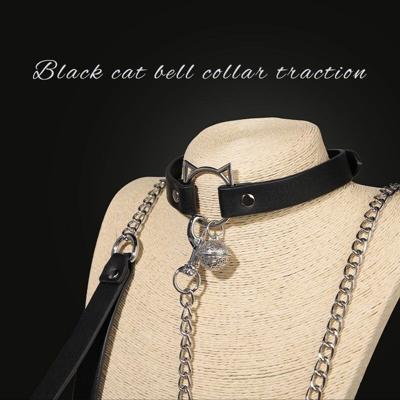 Секс-ошейник из кожи с цепочкой для пар, BDSM-элементы