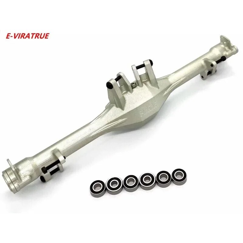 Корпус заднего моста E-VIRATRUE 7075 для Losi Baja Rey 1.0, Losi Rock Rey, Losi Hammer Rey U4 Silver