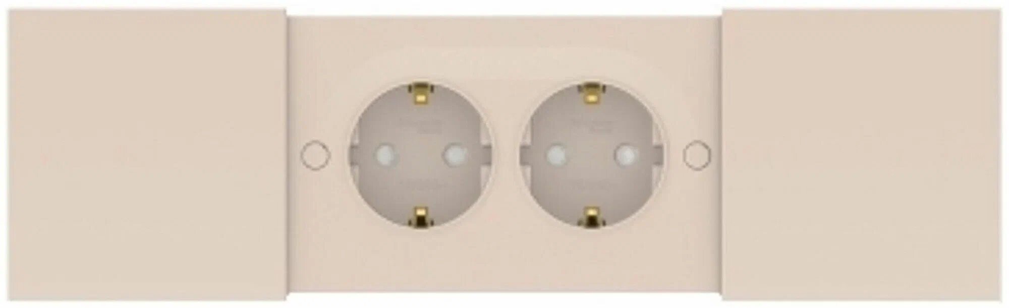 System Electric AtlasDesign Беж Розетка с/з двойная, со шторками, с крышкой, 16А, в сборе ATN000228 3шт