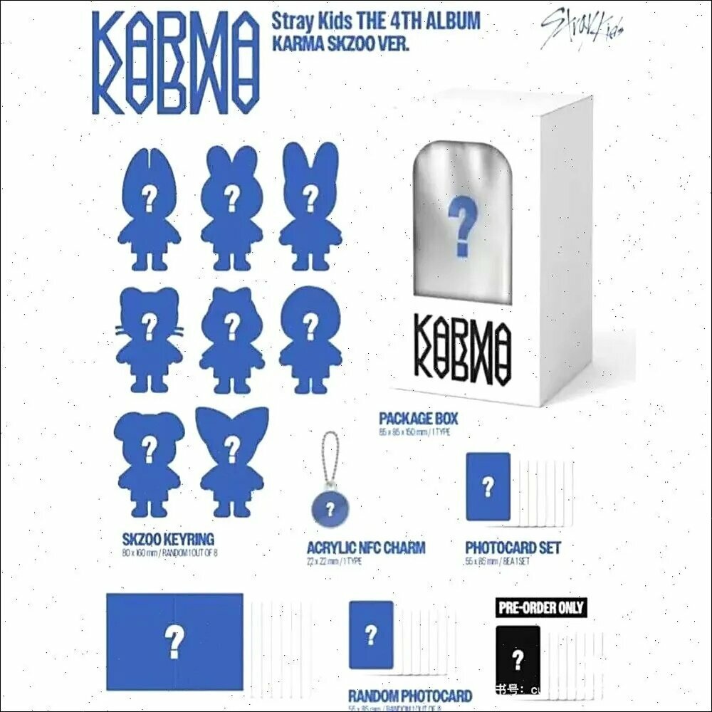 Плюшевая игрушка Stray Kids KARMA версия SKZOO, набор в подарочной коробке