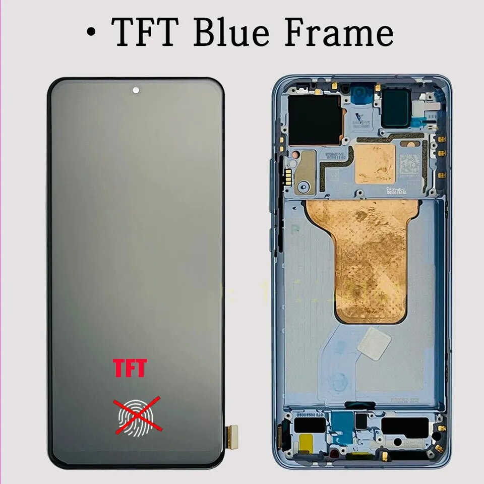 6.28' TFT Дисплей для Xiaomi 12 12X 12S 2201123G 2201123C 2112123AC 2112123AG 2206123SC в сборе с тачскрином синий c рамки
