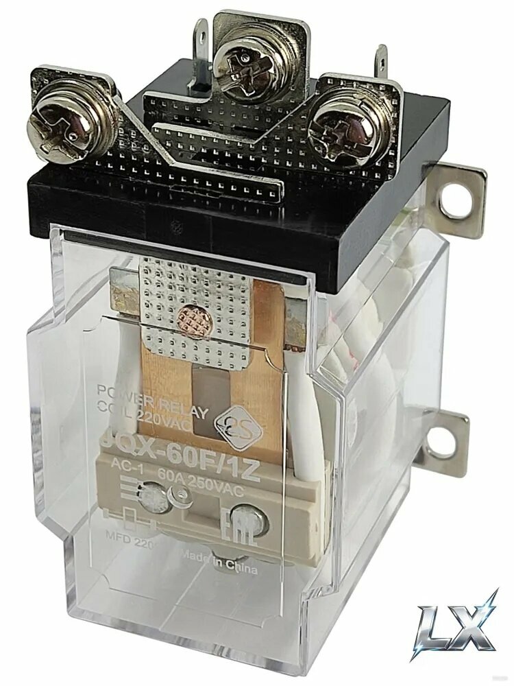 Реле JQX-60F/1Z 220V АС переменного тока, один перекидной контакт