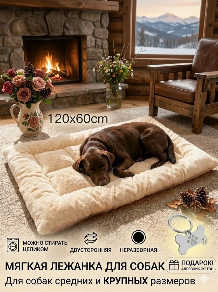 Лежанка для собак средних и крупных пород 120х60