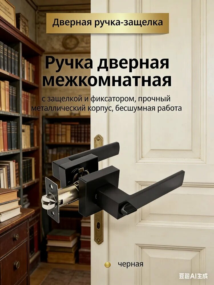 Ручка дверная с защелкой и фиксатором межкомнатная Premium, поворотная с ключом