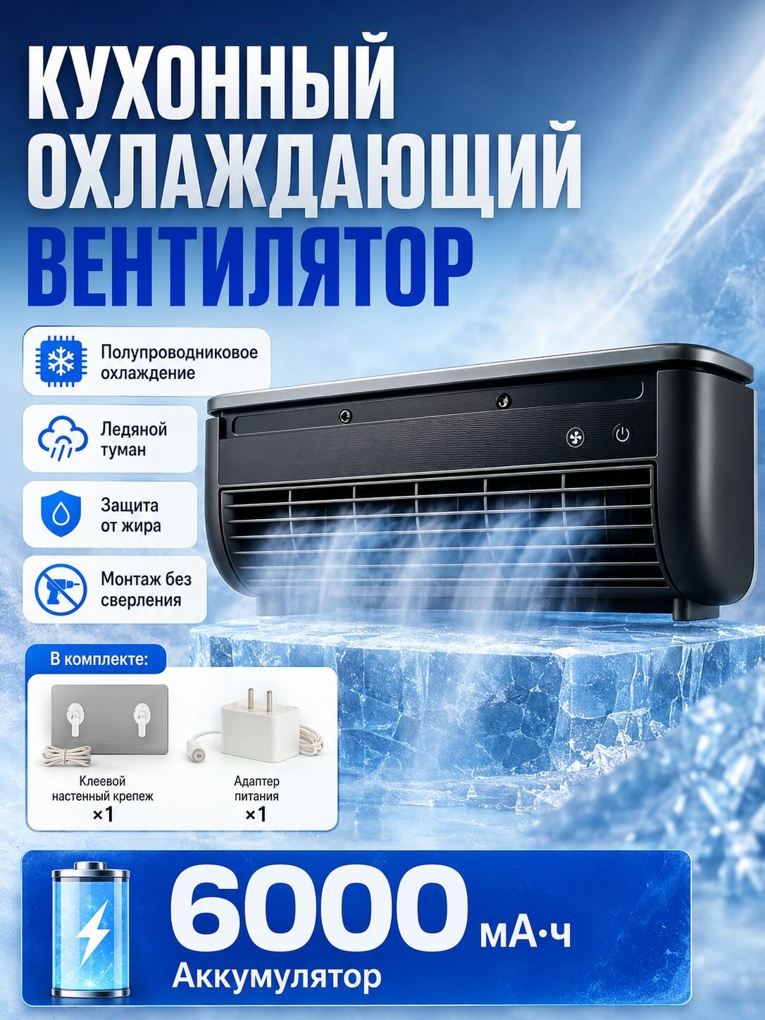 Настенный вентилятор SKU03640, белый