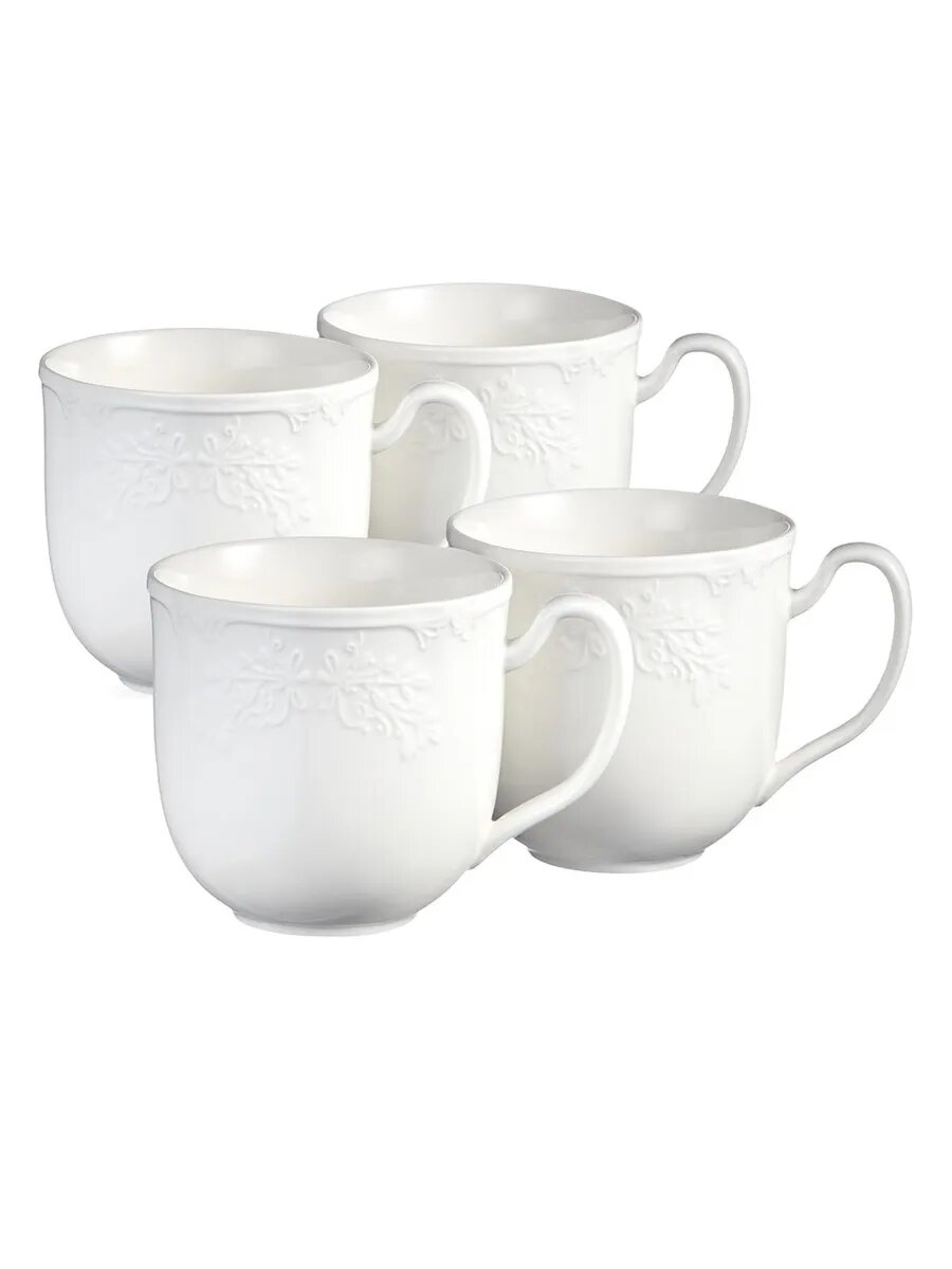 Набор кружек lefard floral 4 шт 350 мл фарфор белый