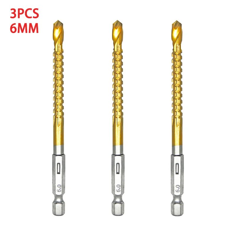 Сверла ZeXinChen спиральные титановые 3-8 мм 3pcs 6mm
