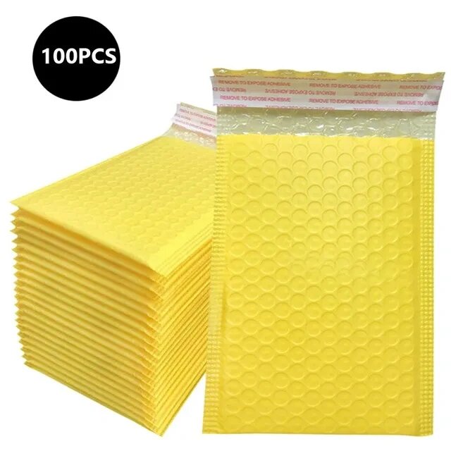 Пузырьковые конверты Bubble Mailers 100 шт. 11*15 см, Yellow