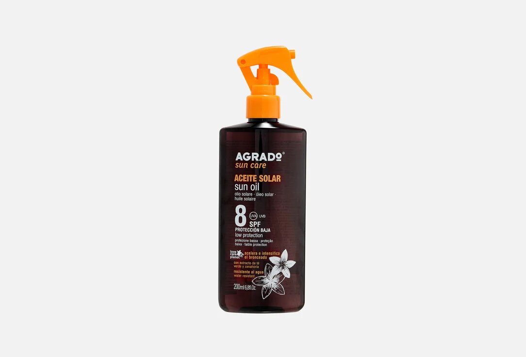 AGRADO Sun oil Солнцезащитное масло для загара SPF 8 200 мл