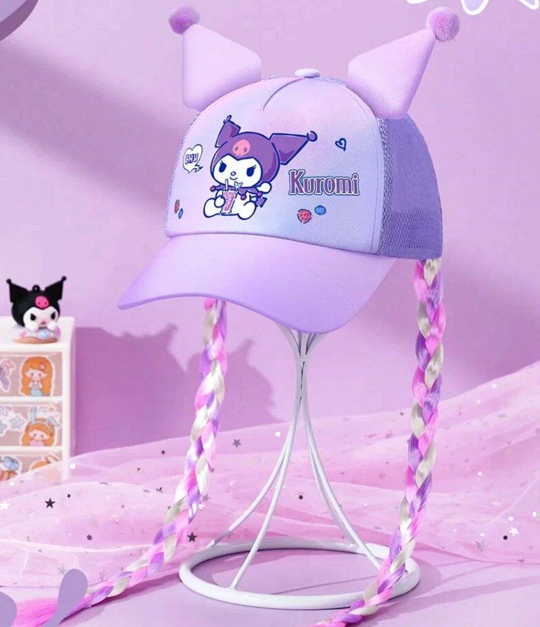 Санрио Куроми бейсболка, kuromi, 5-12 agedСанрио Куроми бейсболка, kuromi, 5-12 aged