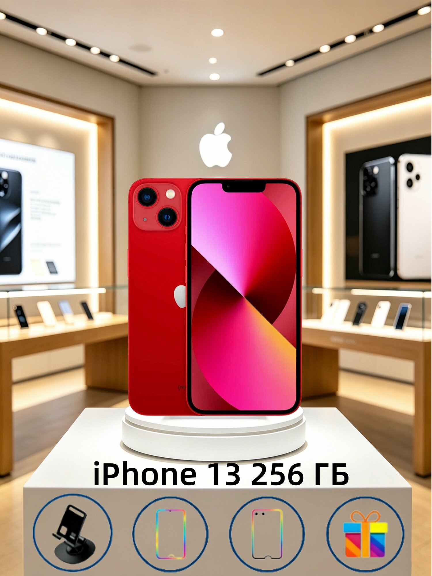 Смартфон Apple iPhone 13, 256 ГБ, красный цвет, экран 6,1 дюйма, поддержка 5G