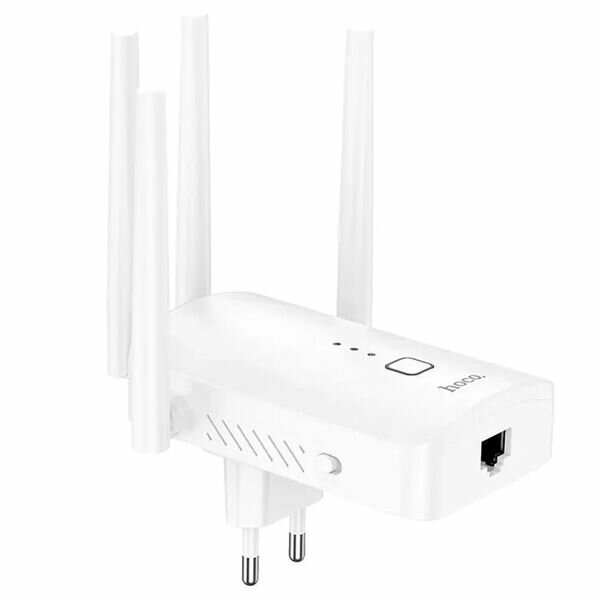 Усилитель сигнала/репитер Hoco Hi35 300 Mbps WiFi4 Repeater, до 100 метров, Белый