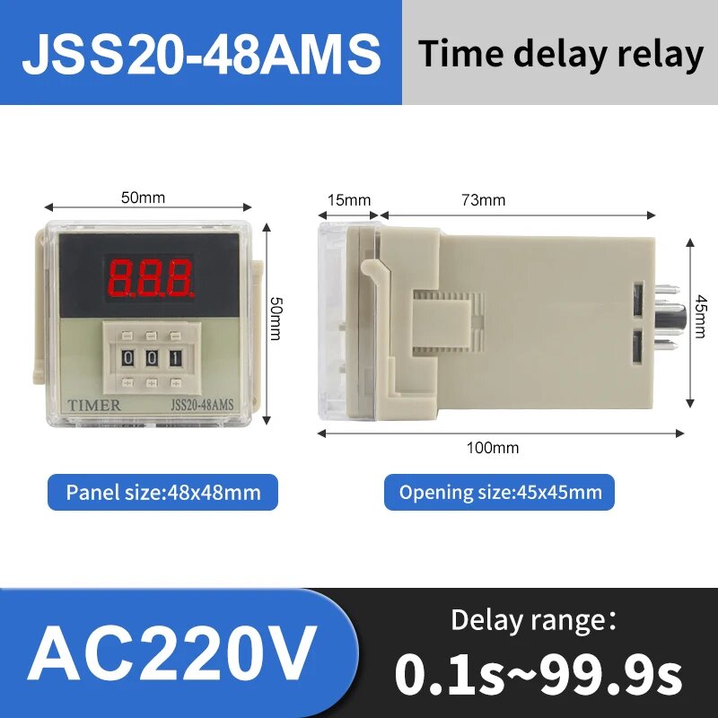 Программируемое цифровое реле времени CKCTINNER JSS20-48 99.9S-AC220v