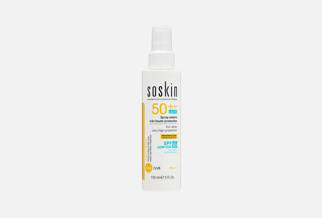 Soskin Water resistant Low-Tox Спрей для тела с SPF50+ 150мл