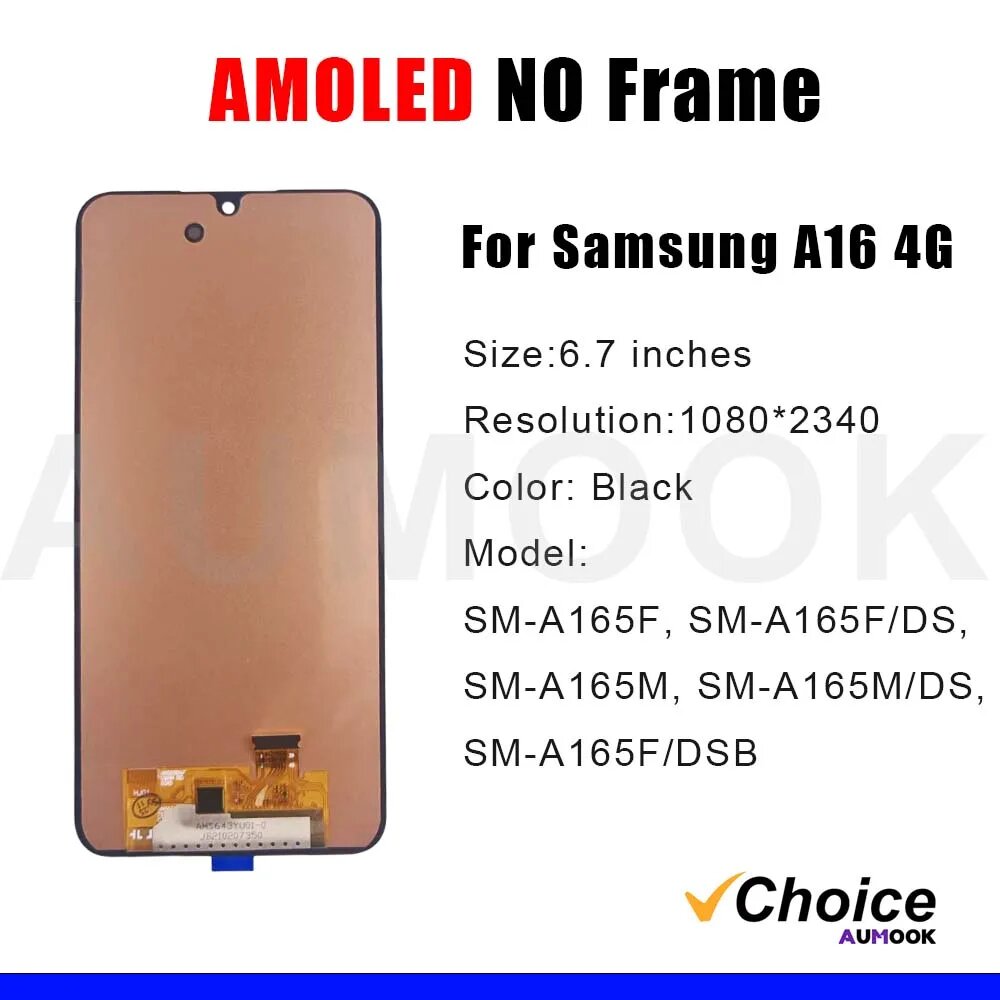 AMOLED для Samsung Galaxy A16 4G 5G ЖК-дисплей с цифровым преобразователем 4G AMOLED NO Frame