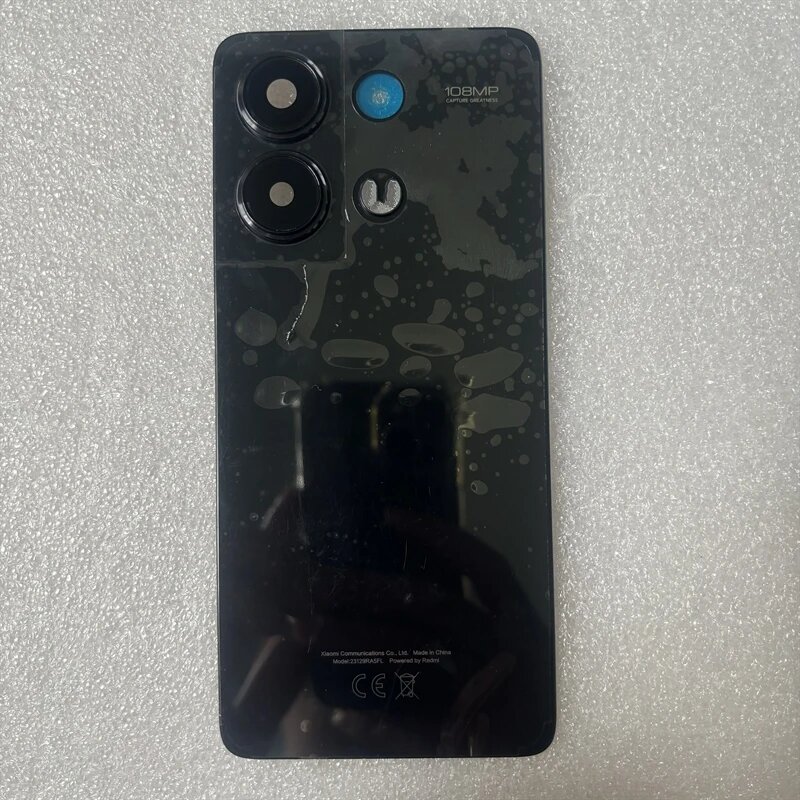 Задняя крышка корпуса для Xiaomi Redmi Note 13 4G (23129RAA4G, 23124RA7EO) с линзой камеры, Black 4G
