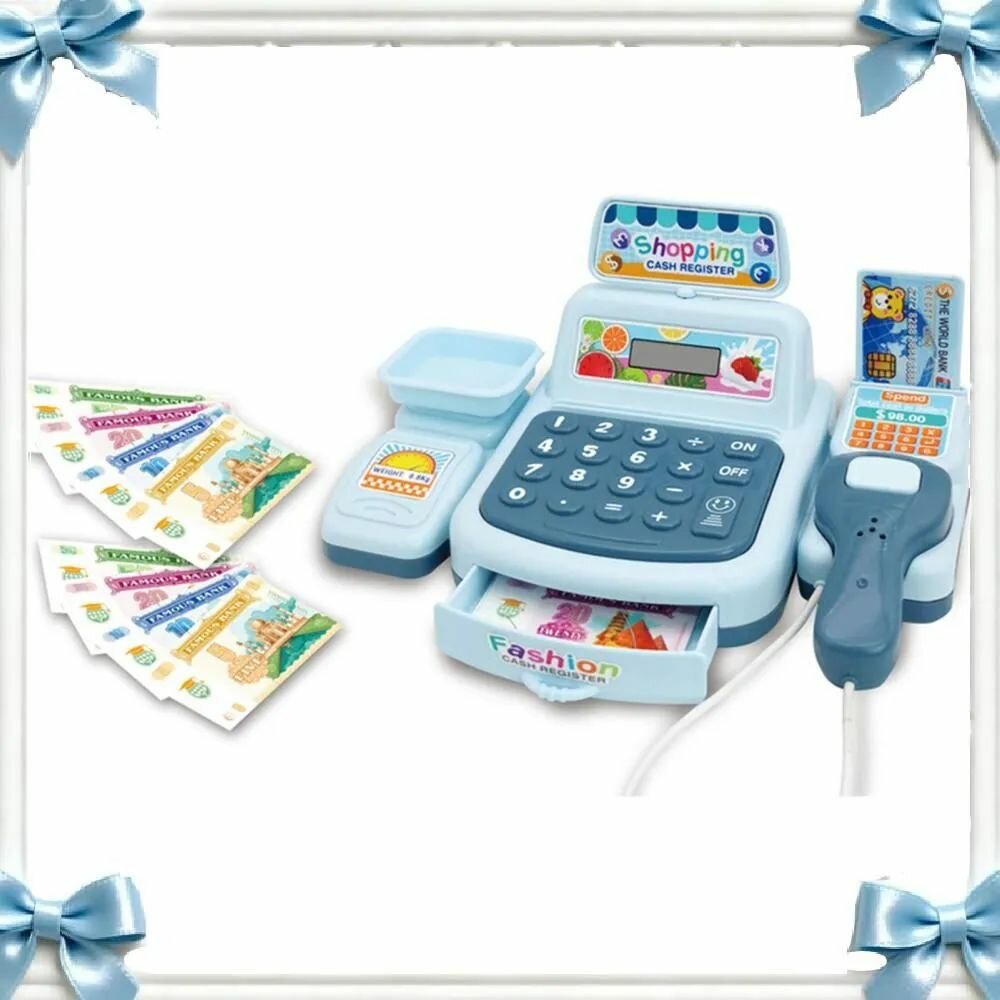 Игровой кассовый аппарат, интерактивный, для детей в супермаркете