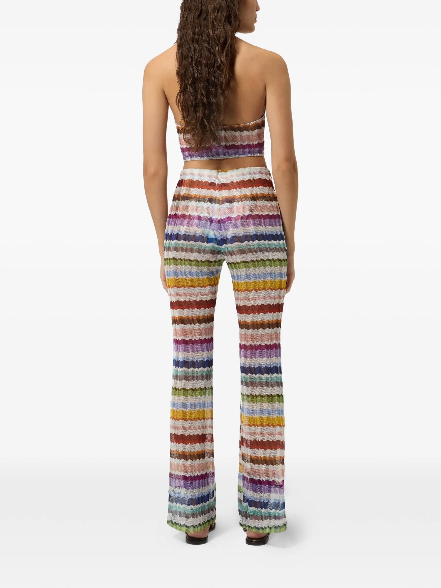 Брюки Missoni Zigzag-knit trousers, размер 42, светло-желтый — фото 1