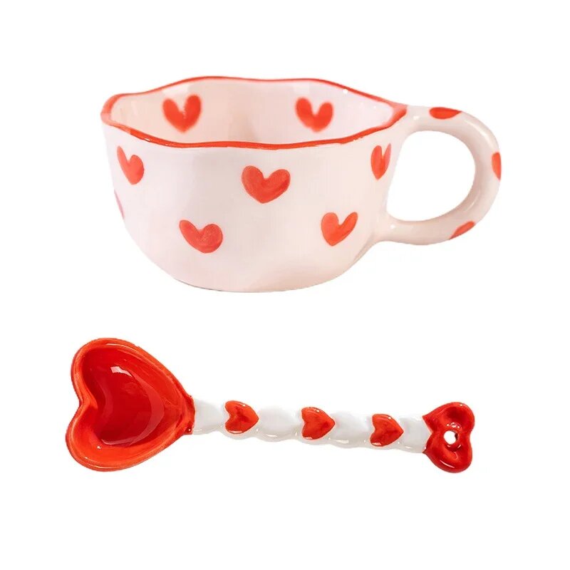 Керамическая кружка с ручкой-кроликом Heart Cup and Spoon