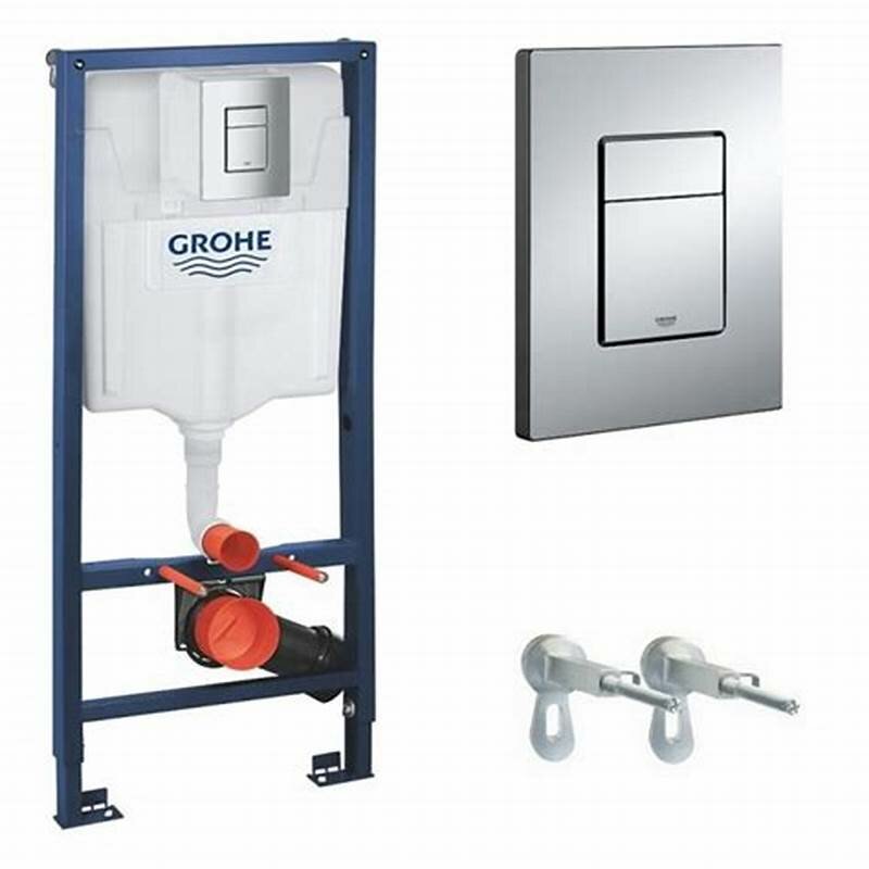 GROHE RAPID SL. Инсталляция для унитаза, квадратная клавиша, хром, 38528 + 38732 + 38558