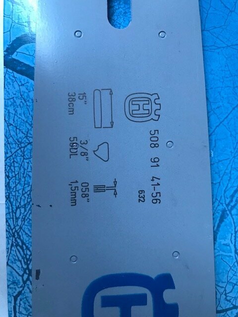 Шина пильная Husqvarna для бензопил 15" шаг 3/8" ширина паза 1,5мм под цепь 56 звеньев 5089141-56
