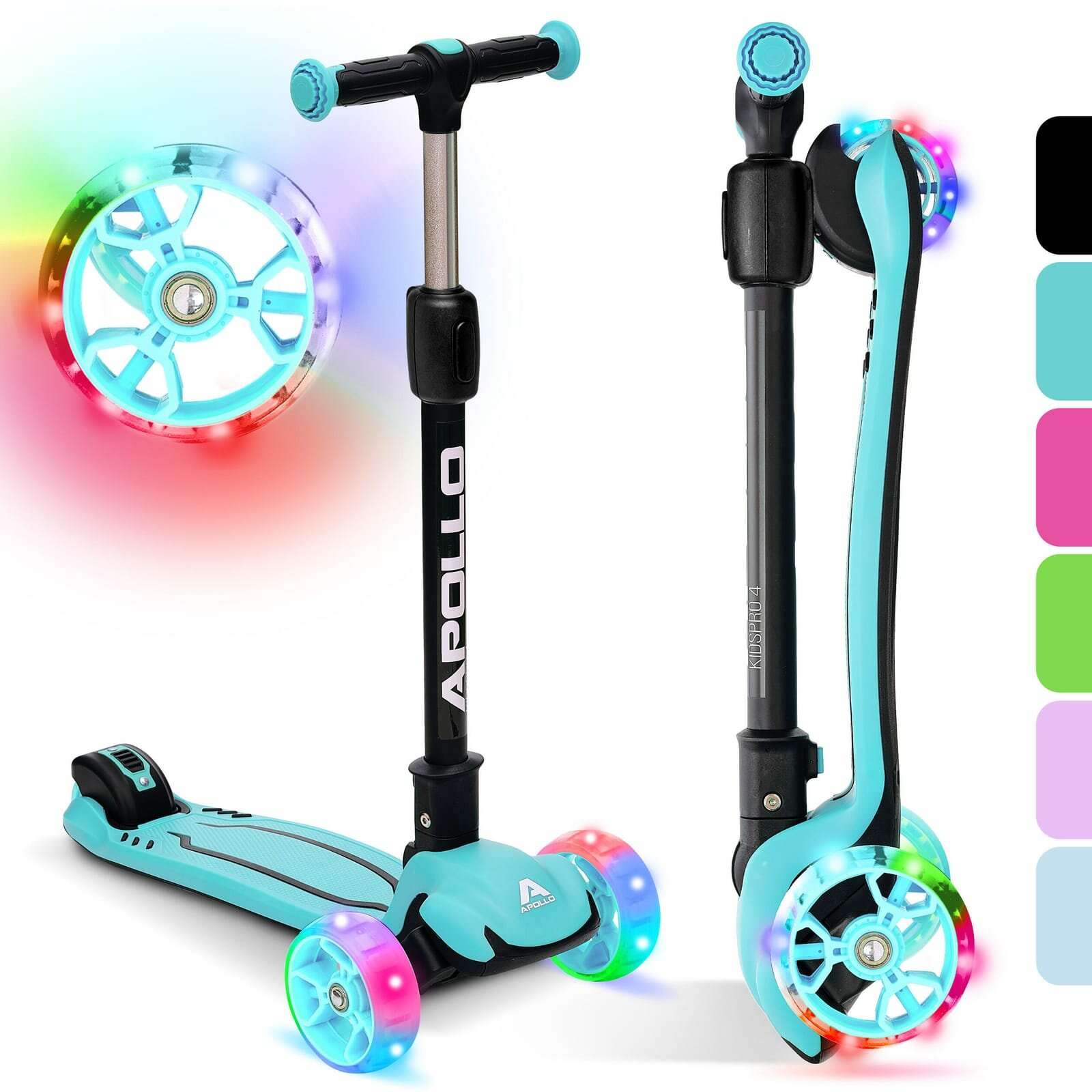 DECATHLON самокат Decathlon KIDSPRO 4, зеленый, 3-колесный, складной