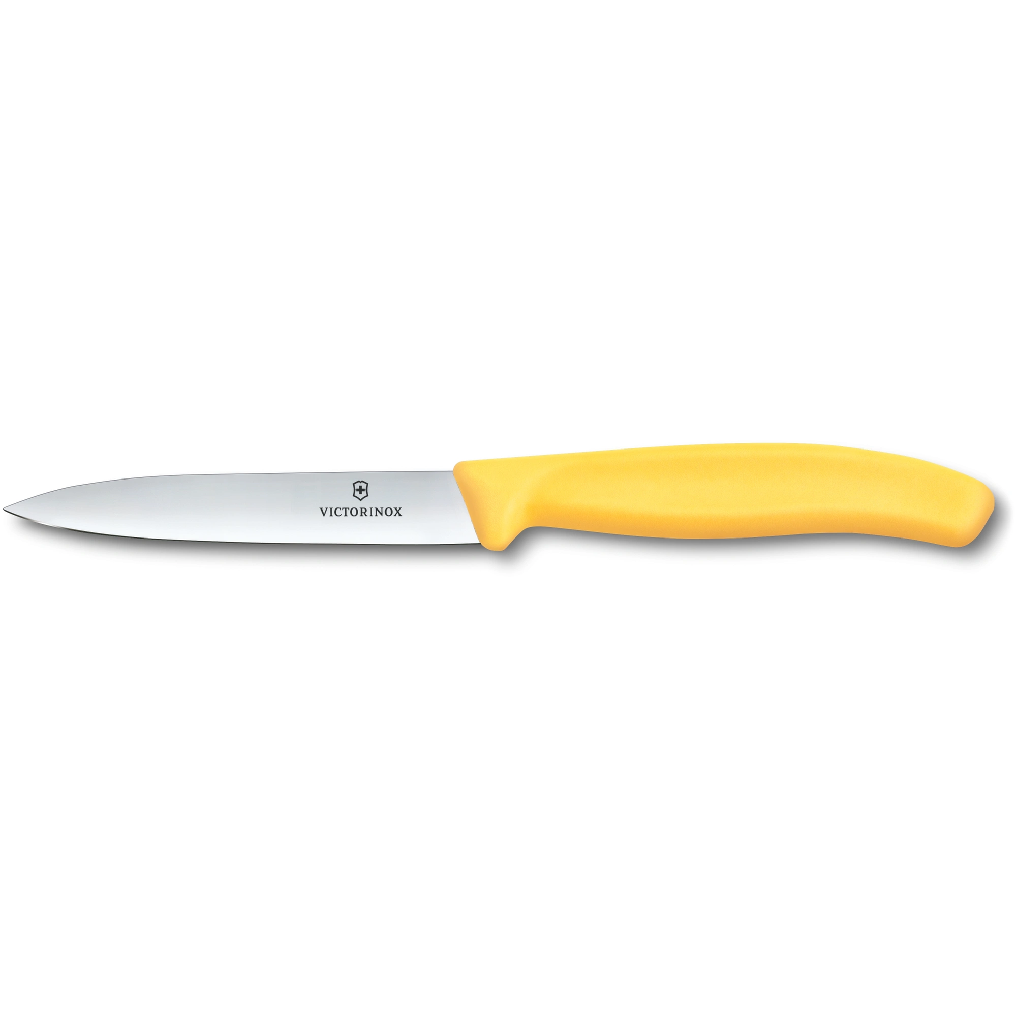 Нож кухонный Victorinox Swiss Classic (6.7708. C1) стальной универсальный для чистки овощей и фруктов лезв.100мм прямая заточка желтый