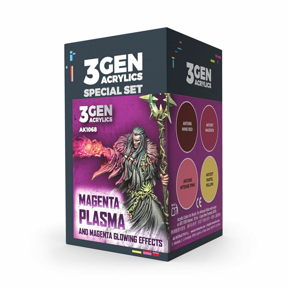 Набор красок Wargame set - MAGENTA PLASMA AND Glowing Effects AK 1068