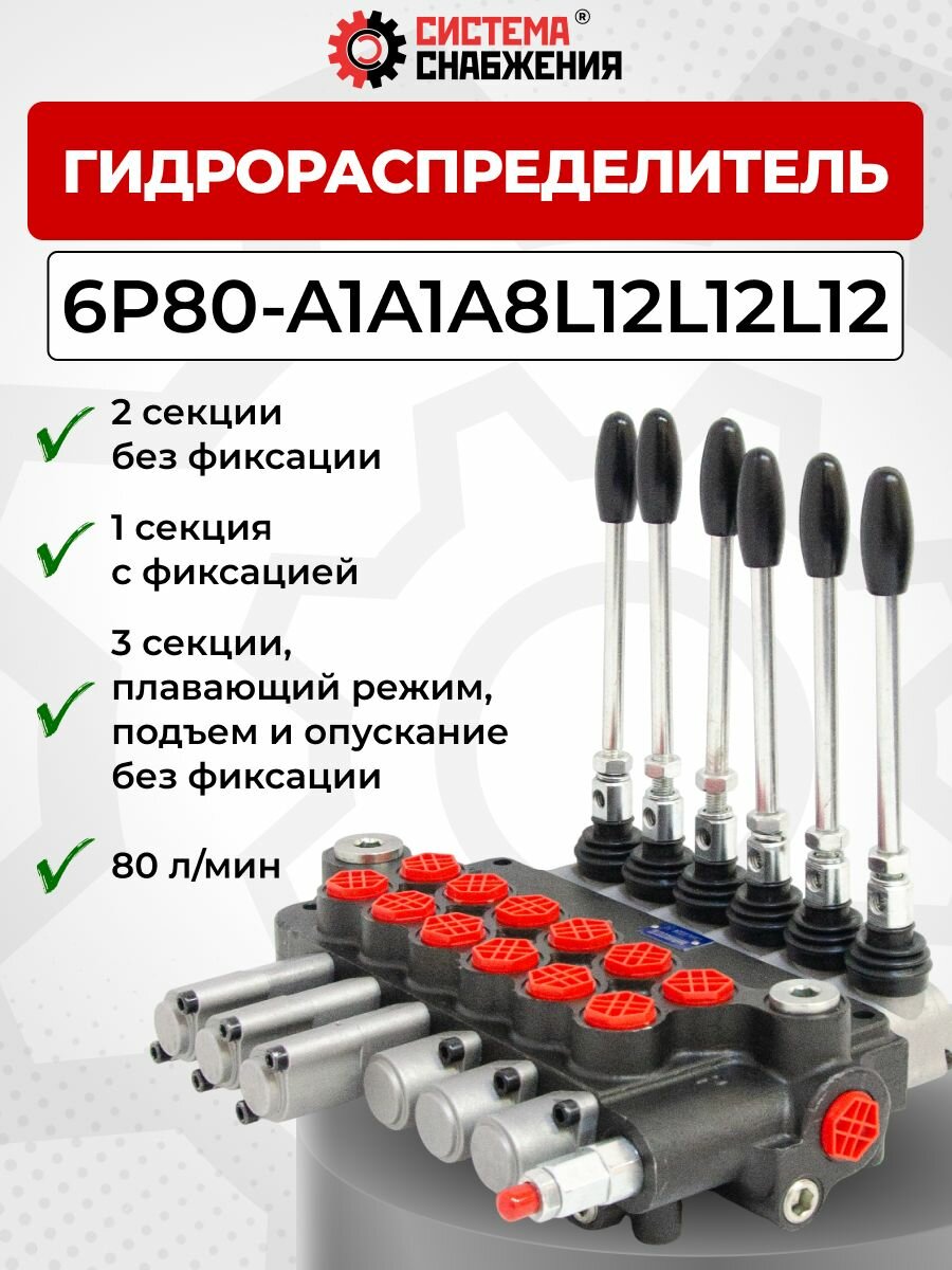 Гидрораспределитель 6P80-A1A1A8L12L12L12