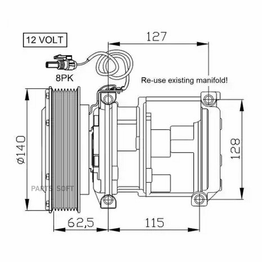 Компрессор кондиционера! John Deere от официального дистрибьютора, NRF, артикул 32661
