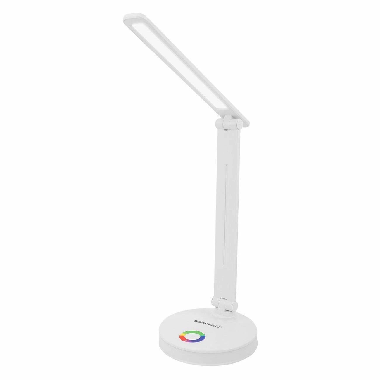 Настольная лампа Sonnen RG-001, LED, 6 Вт, 3 режима, RGB подсветка, белый, 238774