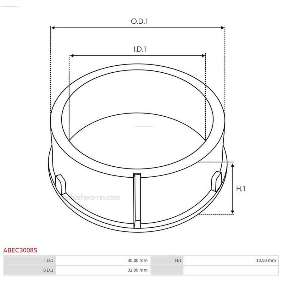 AS ABEC3008S Втулка подшипника 30X32X13.5 AS-PL: A3004, A3006, A3007, VALEO: 2181699, 2181726, 2181727