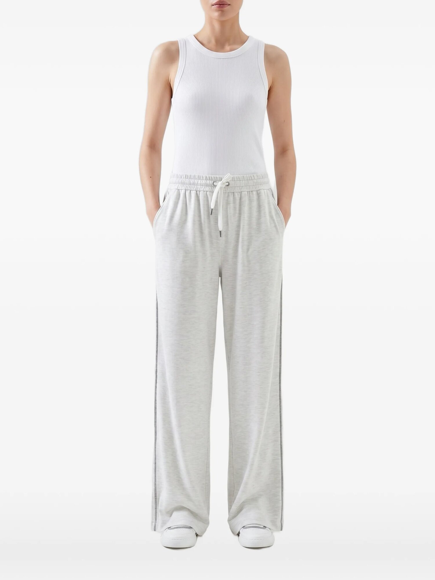 Брюки Side-stripe wide-leg track pants