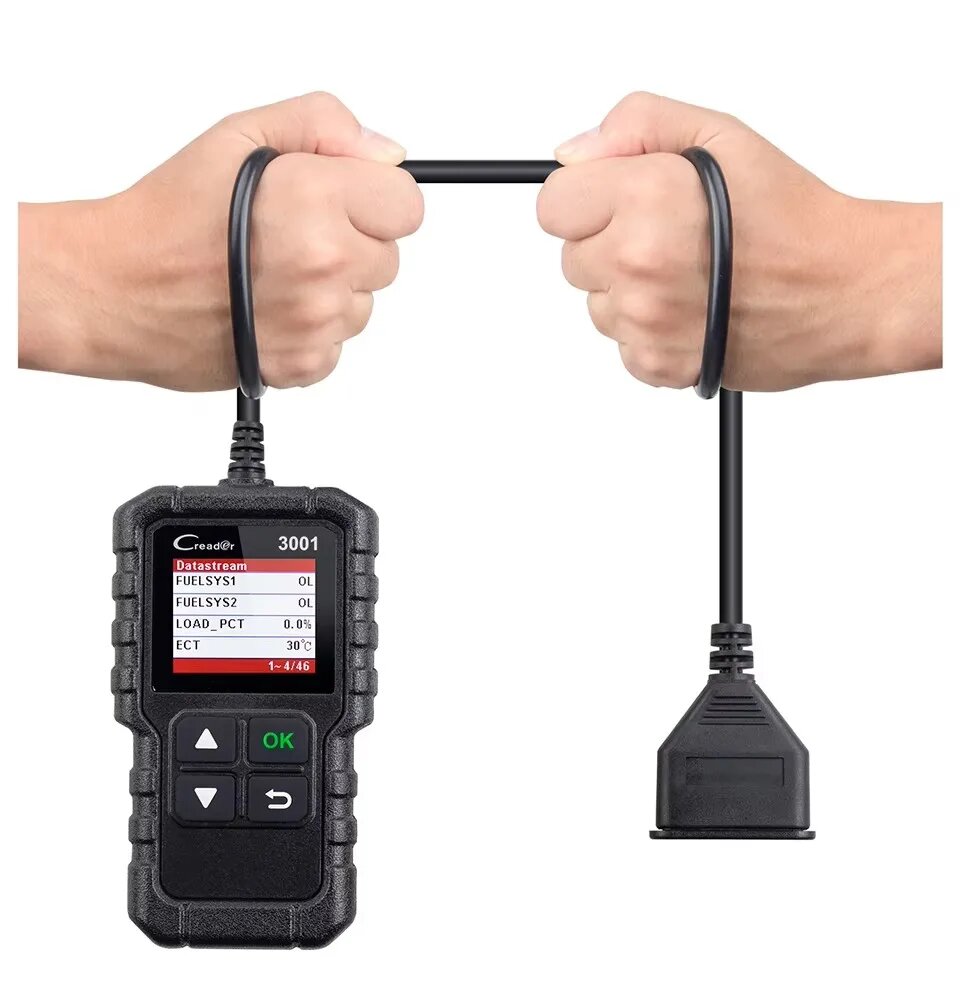 LAUNCH CR3001 V2.0 Creader OBDII EOBD Проверка двигателя Чистый код неисправности Автоматический диагностический инструмент DIY OBD сканер Пожизненный бесплатный pk ELM327